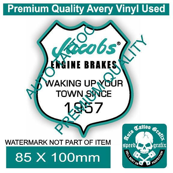 JACOBS ENGINE BRAKES Decal Sticker Vintage Americana Rat Rod Hot Rod ...