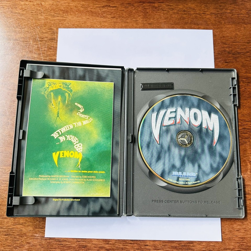 Venom DVD Blue Underground 1982 Film Rare OOP 827058101790| eBay