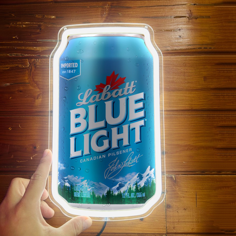 Labatt Blue Light Beer Can Neon Light Sign Club LED Store Wall Decor12 ...