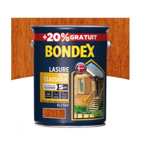 Lasure protection bois anti Uv hydrofuge fongicide 5 ans Teinte Teck 5L ...