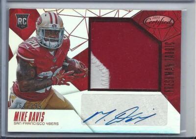 MIKE DAVIS 2015 CERTIFIED FRESHMAN FABRIC RED JUMBO 2 COLOR PATCH AUTO ...