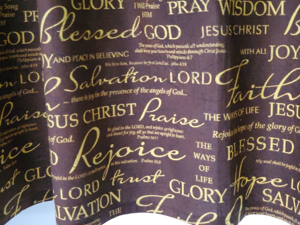 Valance Christian Words Inspirational Brown Background Golden Yellow ...