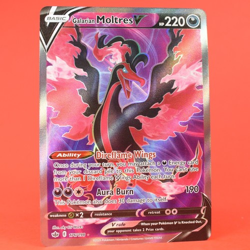 Pokemon TCG Card Chilling Reign Galarian Moltres V 176/198 Full Art ...