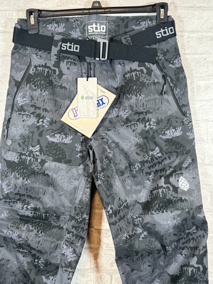 NWT Stio Men’s Environ Gray Black Camo Outerwear Waterproof Pants Size ...