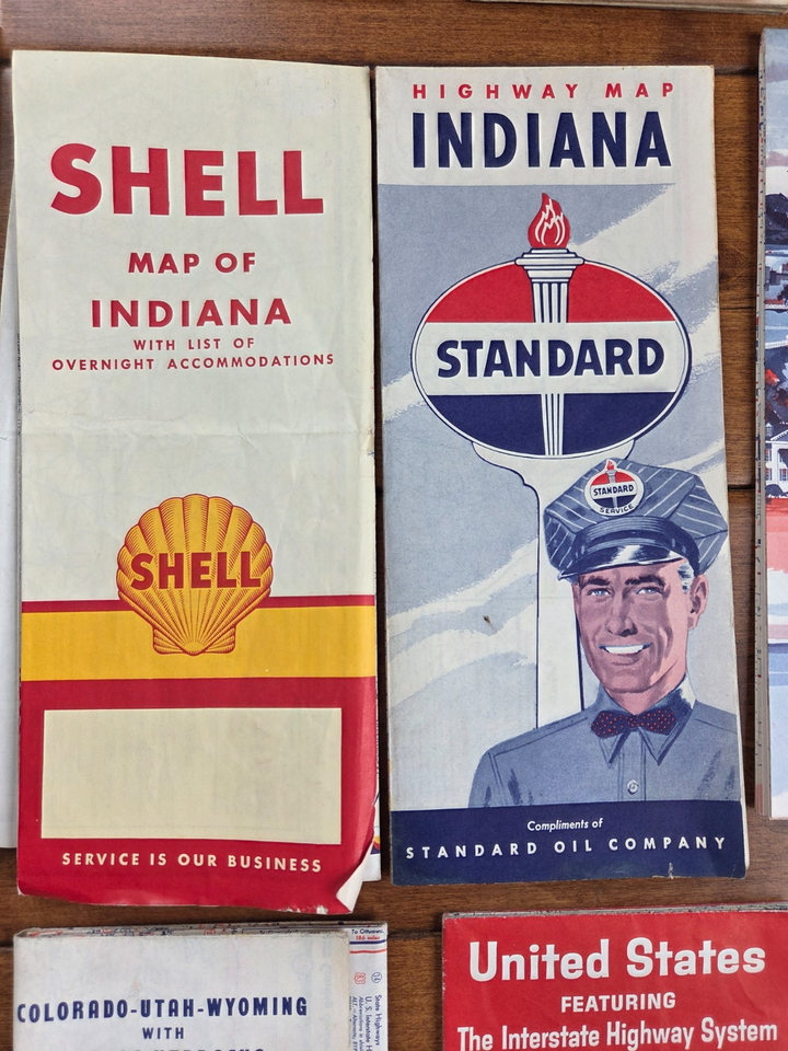 DEALER LOT 16 Old Road Maps Conoco, Shell, Standard, D-X, Sinclair ...
