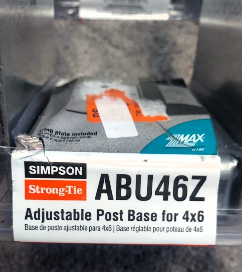 4 Pack-Simpson Strong-Tie Adjustable Post Base ABU46Z For 4x6 ZMAX | eBay