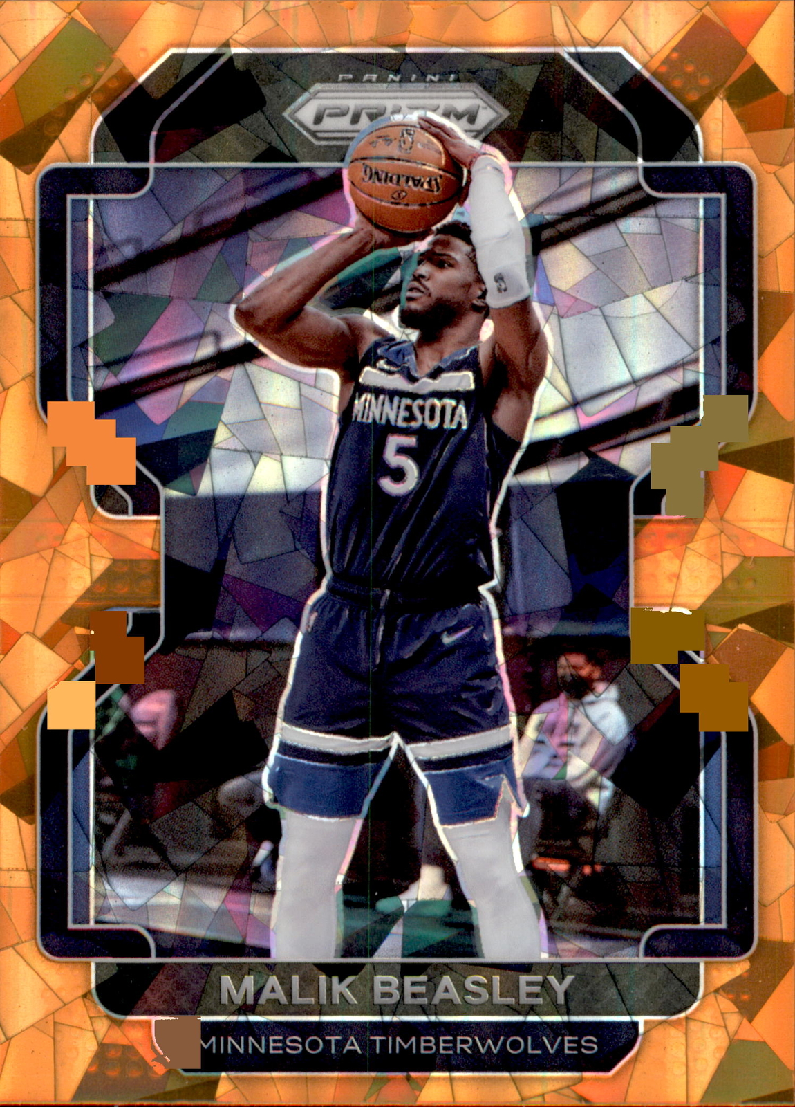 2021-22 Panini Prizm Prizms Orange Ice #98 Malik Beasley Card | eBay
