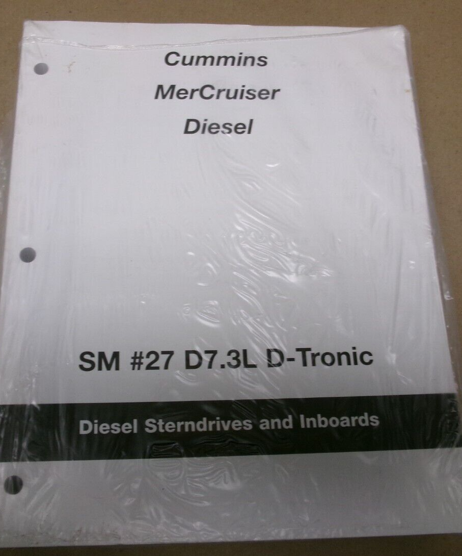 CUMMINS MERCRUISER DIESEL SERVICE MANUAL SM # 27 D7.3L D-TRONIC 90 ...
