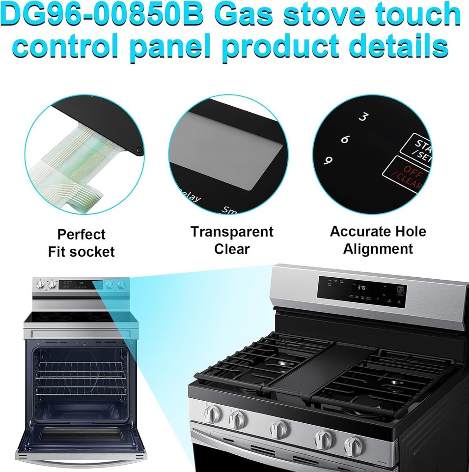 DG96-00850B Range Touch Control Panel, Range Membrane Switch Touchpad ...