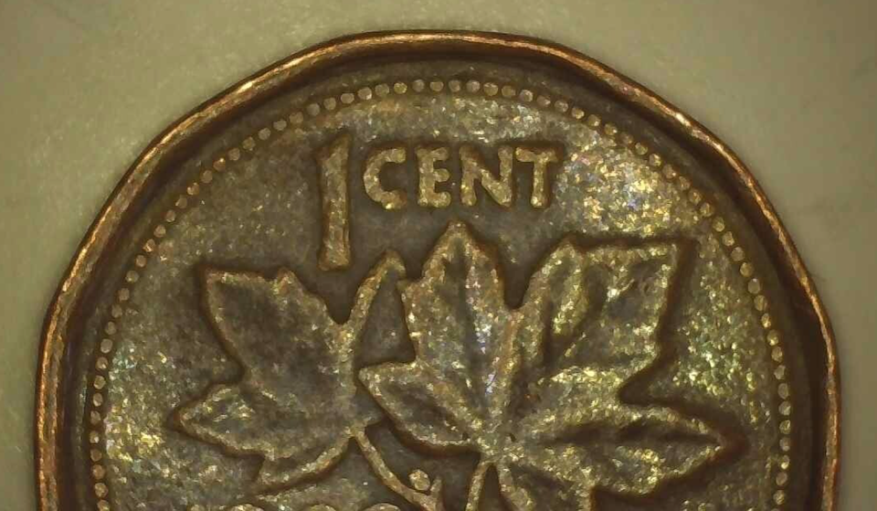 1982 Canadian 1 Cent, VF-30, 1 of 1 Discovery Coin, 100% Wrong Planchet ...