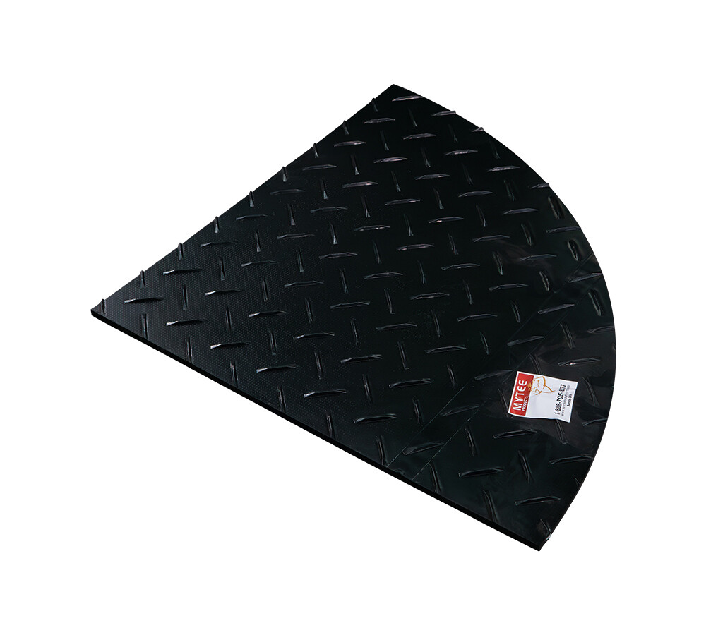 (4 Pack) 2'x2' Heavy-Duty Curved Ground Protection Mats - Black ...