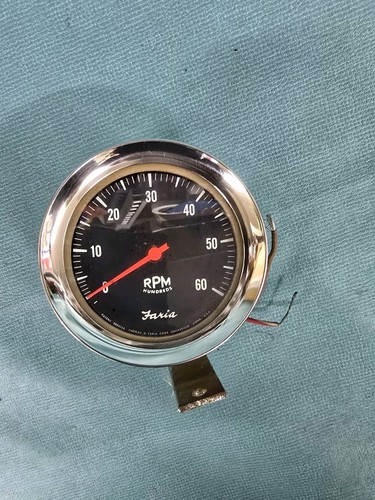VINTAGE FARIA 6000 RPM TACH TACHOMETER CUP GASSER HOT RAT ROD FORD ...