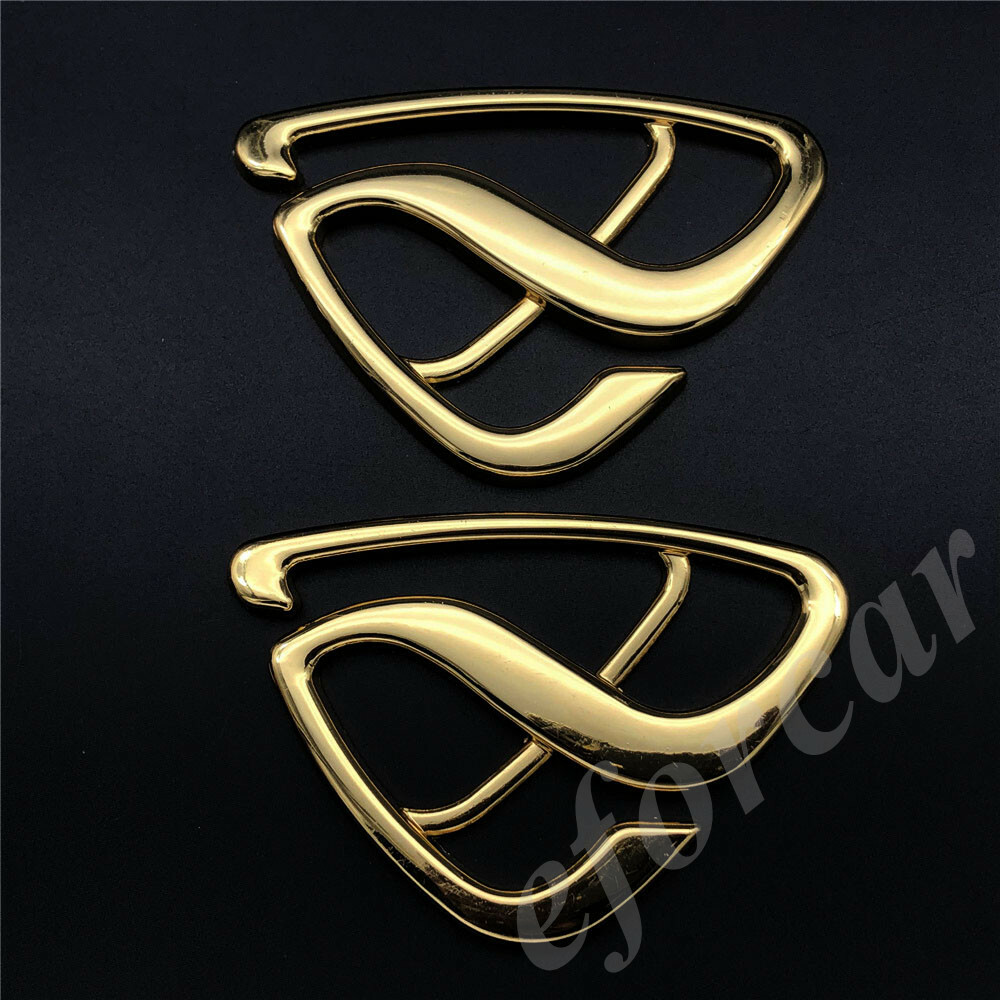 2x Big Golden Metal Rotary Engine Emblem Trunk Badge Car Decal Sticker ...