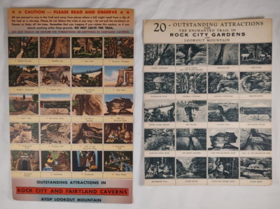 Lot Of 2 Giant Oversized Rock City Postcards Vintage Lookout Mountain ...
