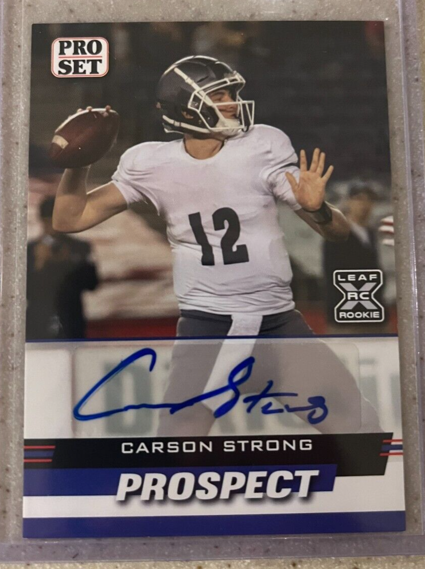 CARSON STRONG 2022 Leaf Pro Set Football AUTO Autograph RC #PSP-CS1 | eBay