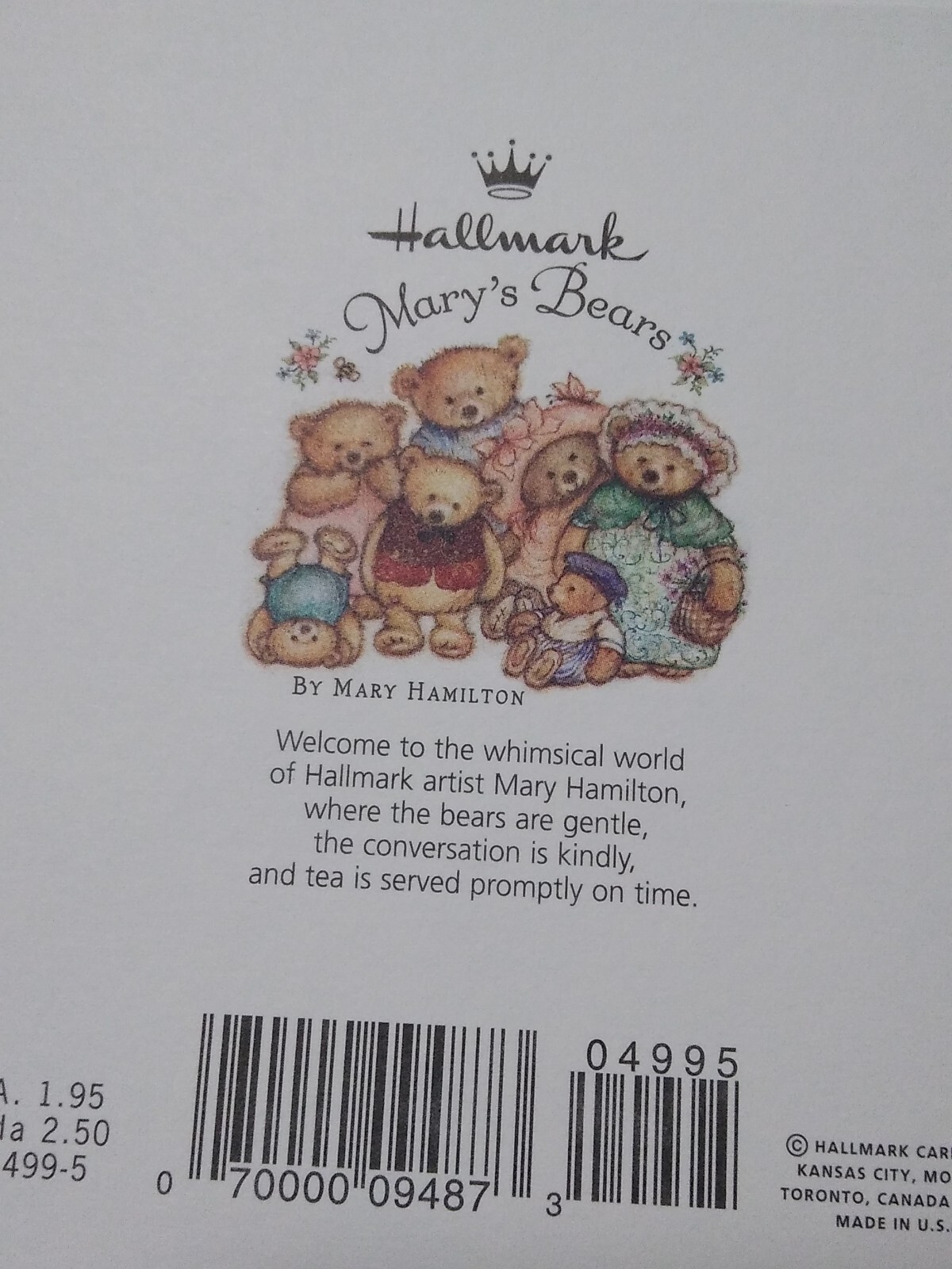 VTG Mary's Bears by MARY HAMILTON HALLMARK Greetings Card Hooray ...