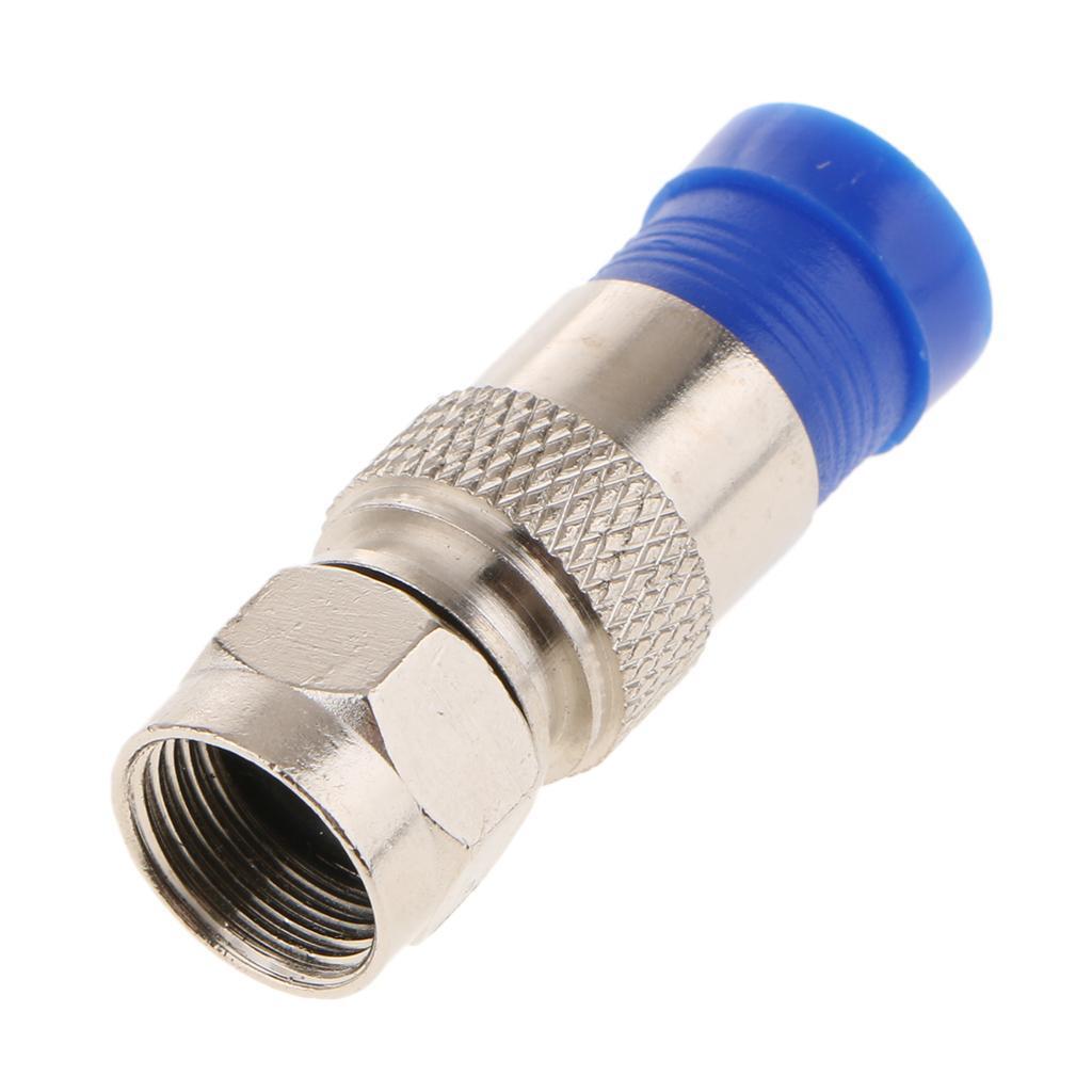 6 x 10Pcs RG6 F Compression Connectors Fittings Waterproof | eBay