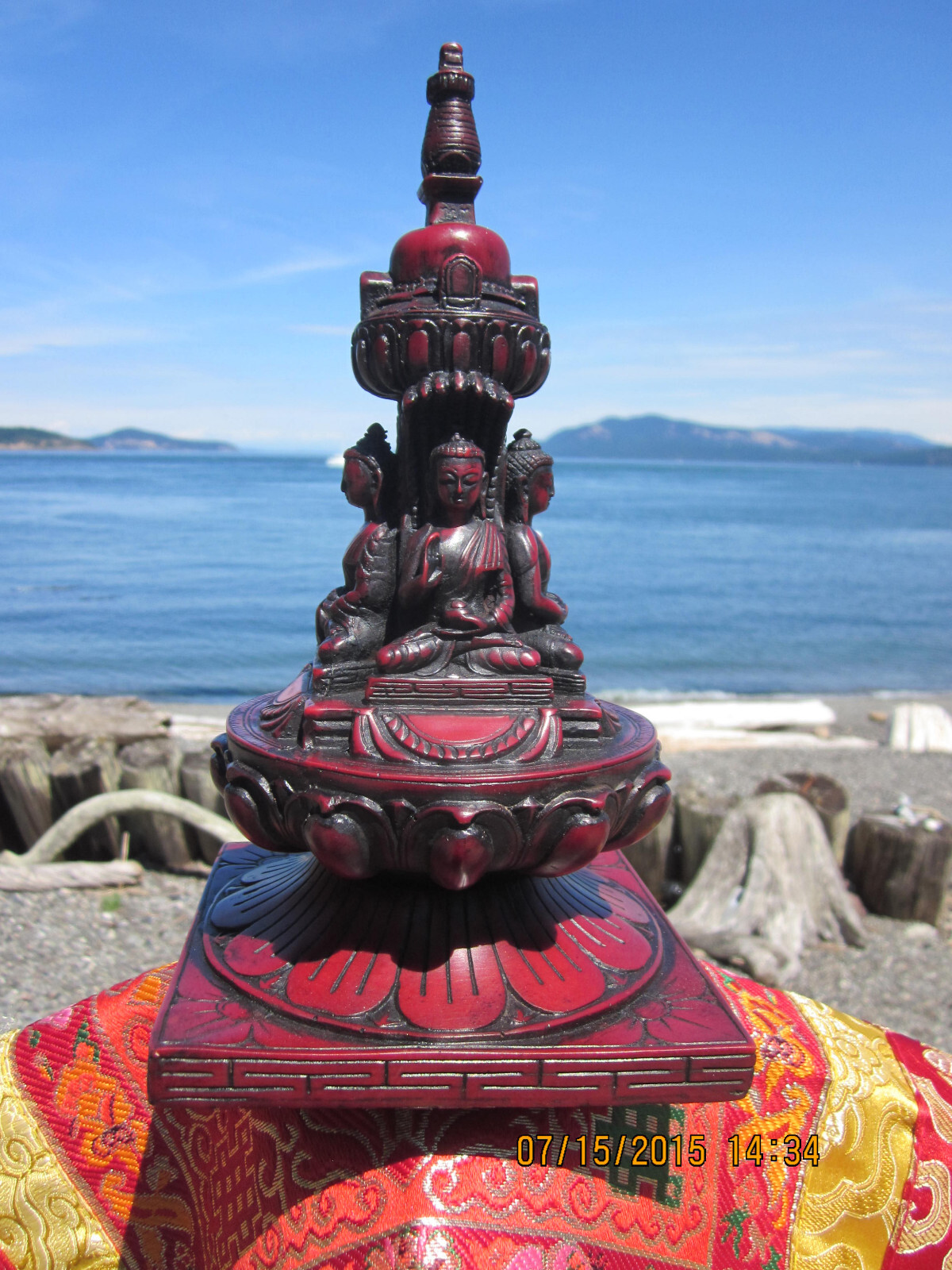 Last One 9" Stupa Chorten Resin Statue 4 Mudras/ Buddhas Tibetan ...