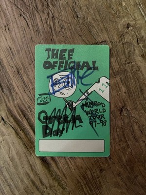 Green Day, Signed Full band autographed Concert Pass. Tre, Billie, Mike ...