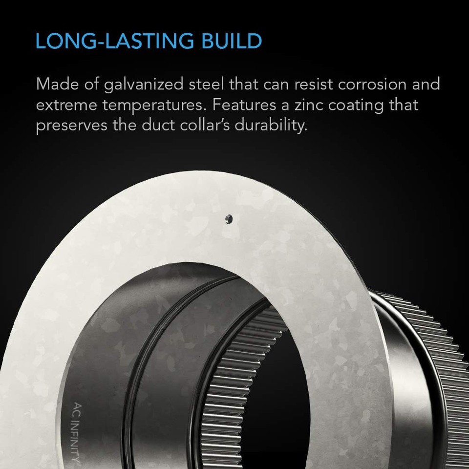 4" Ducting Take-Off Collar, Galvanized Steel Inlet Flange Starter ...