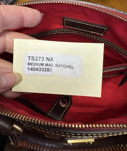 Dooney Bourke Natural Brown Florentine Toledo Leather Mail Bag Satchel ...