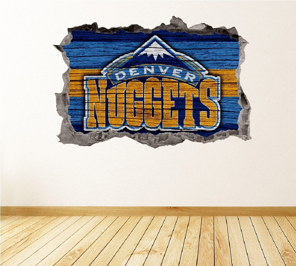 Denver Nuggets Wall Art Decal Logo 3D Smashed Basketball Print Decor ...