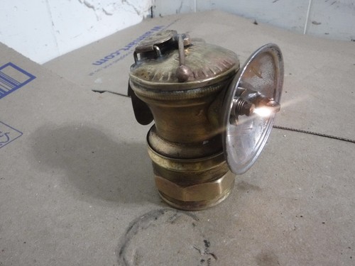Working auto lite Miner's Carbide Lamp apocalyptic flash light caving ...