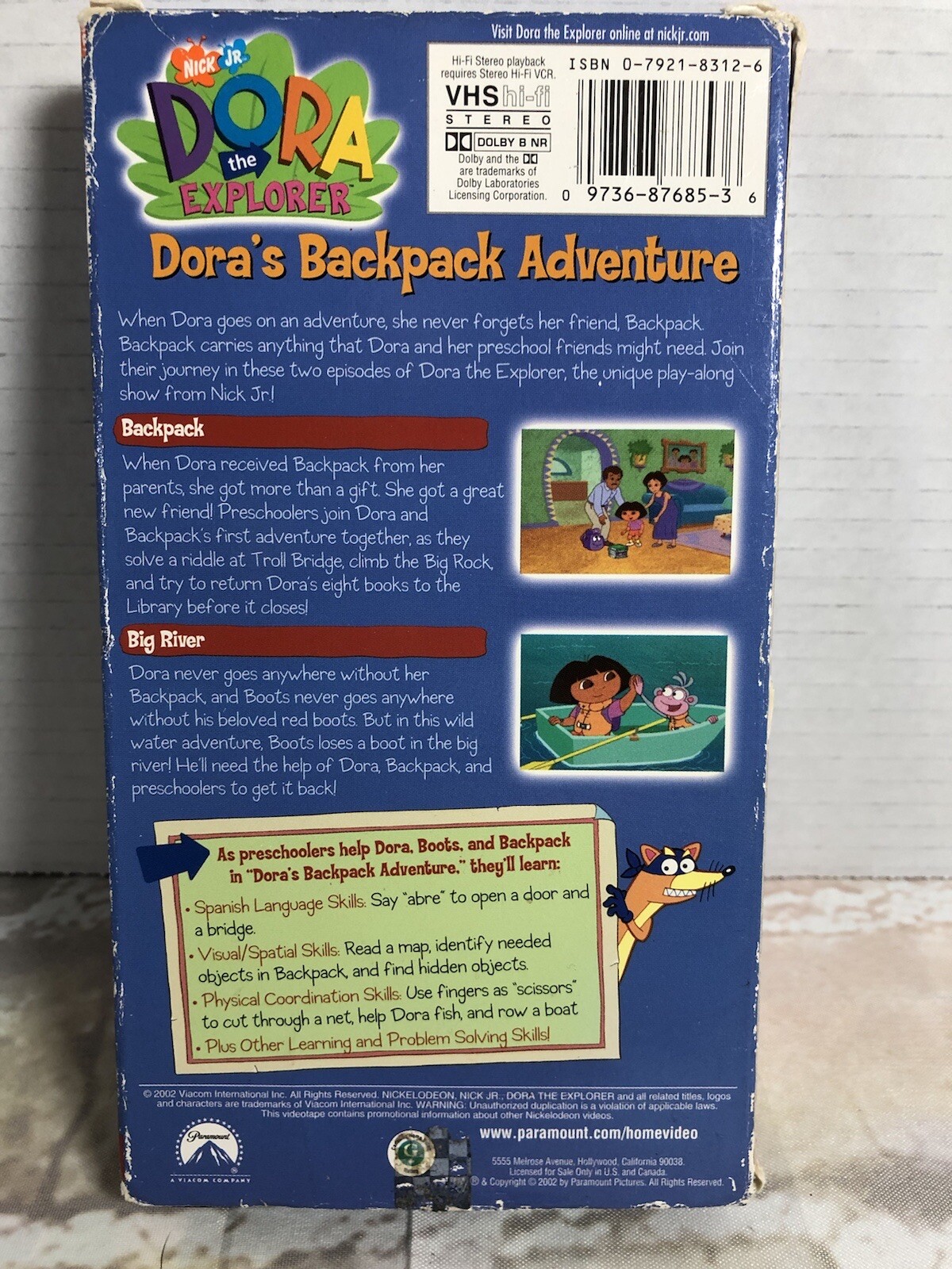 Dora the Explorer - Doras Backpack Adventure (VHS, 2002) for sale ...