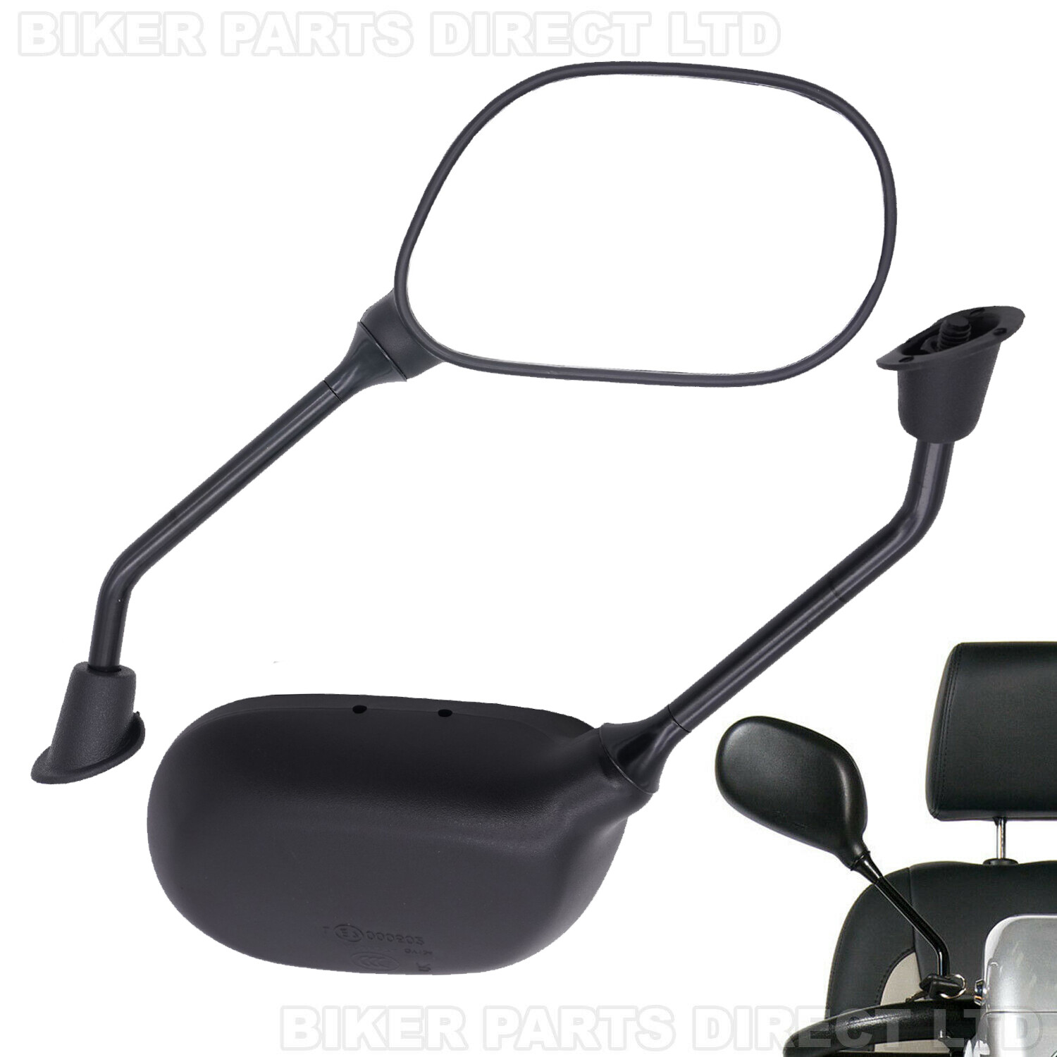 MOBILITY SCOOTER MIRRORS (PAIR) REAR VIEW MIRRORS WITH 8MM THREAD FITS ...