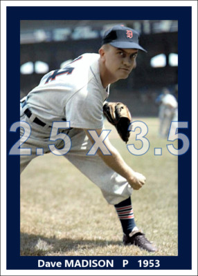 Dave Madison - 1953 Detroit Tigers - choose a size - colorized print | eBay