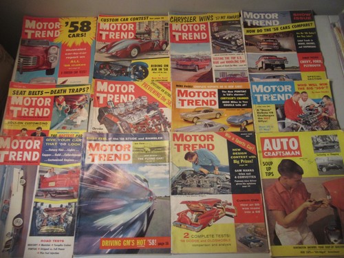 1957 1958 Motor Trend Magazines Vintage Lot of 12 Chevrolet Ford ...