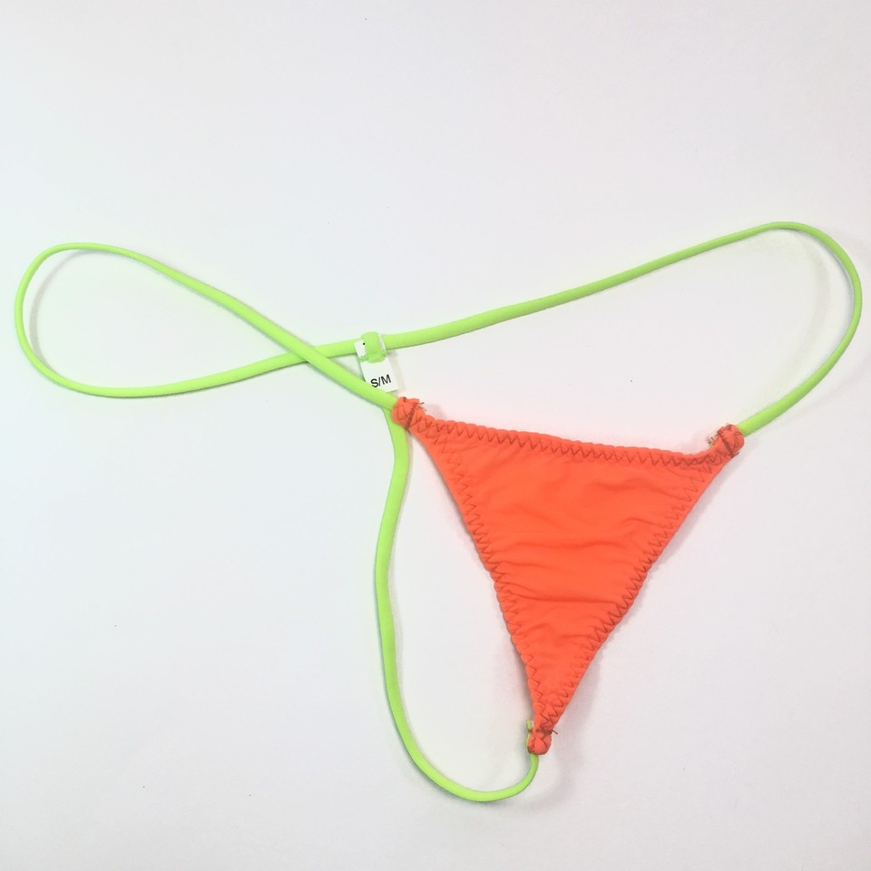 K7012 Mens Mini String Thong Flat Front Triangle Soft Semi C-thru FUN ...