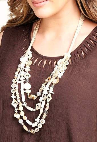 TS TAKING SHAPE Layered Shell Necklace stunning statement jewelry ...