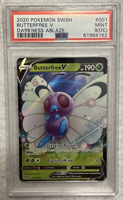 PSA 9(OC) 2020 Pokémon SWSH Butterfree V Darkness Ablaze #001 Mint ...