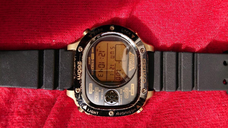 Seiko Scuba Master M725-5A00 Dive Computer Watch 200m Depth Sensor Rare ...
