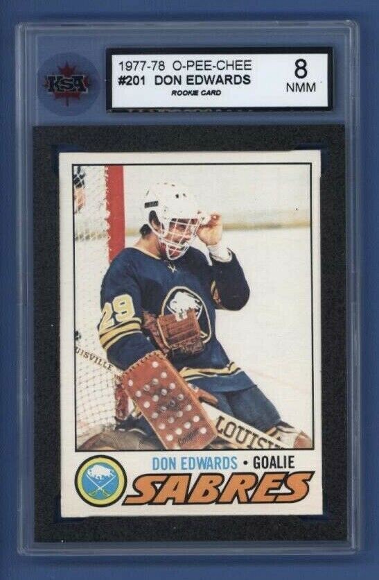 1977-78 OPC #201 DON EDWARDS (rc) KSA 8 NMM Buffalo Sabres *ROOKIE ...