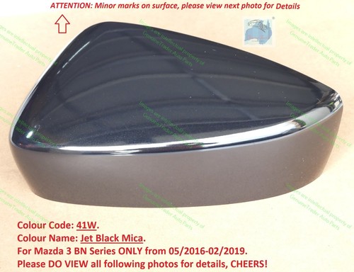 Left Side Mirror Cover Case fits Mazda 3 "BN Series ONLY" Jet Black ...
