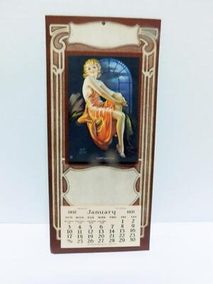 1932 Pin-up Girl Calendar Approx. 5" x 11" Cheesecake Risque Girly ...