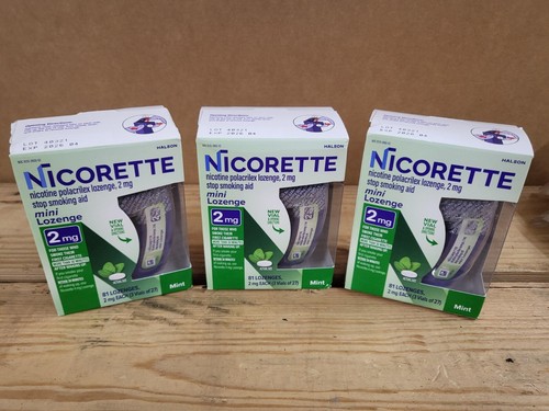Nicorette Mini 81 Lozenge 2mg Mint Exp 4/26 Lot of 3 885420551321 | eBay