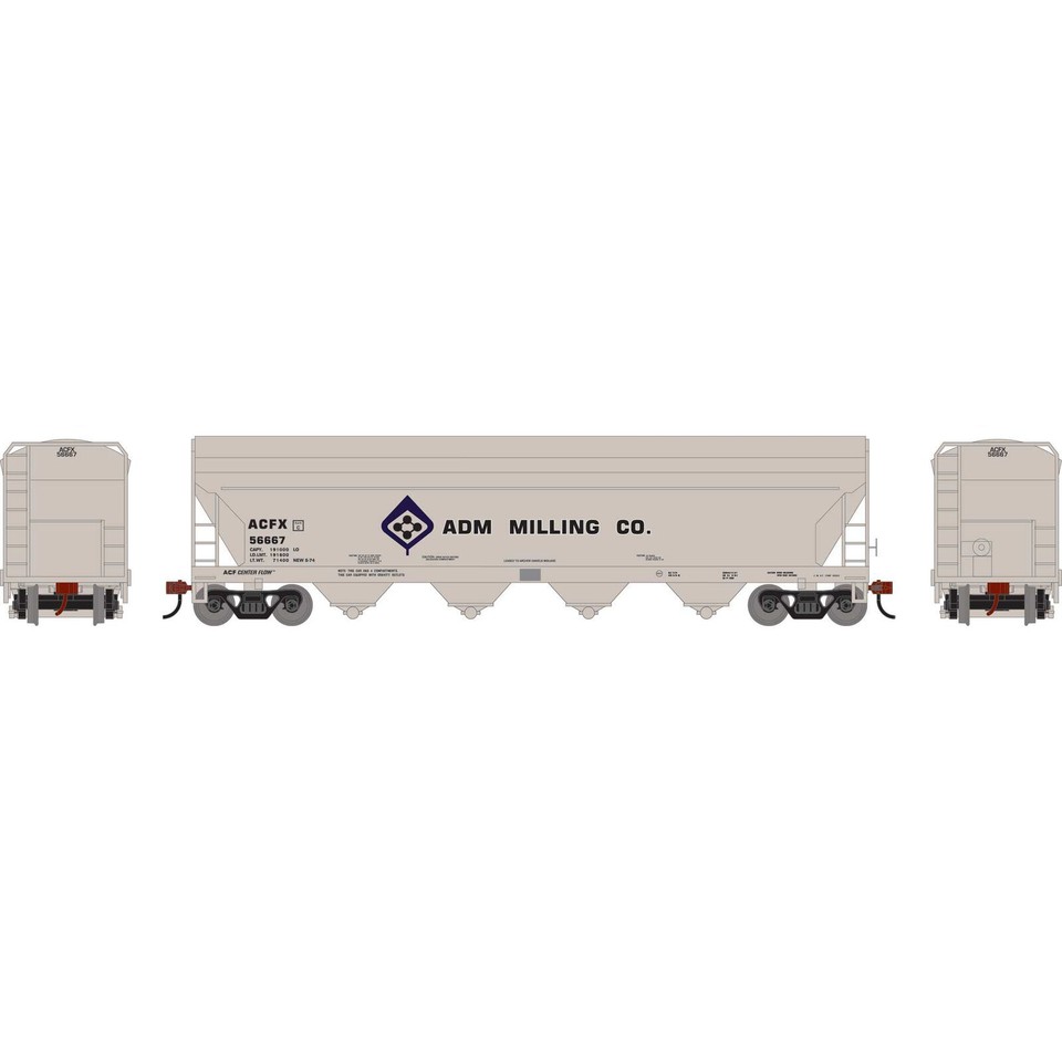 NEW Athearn ACF 5250 CF Hopper ADM #56667 Freight Car HO Scale FREE US ...