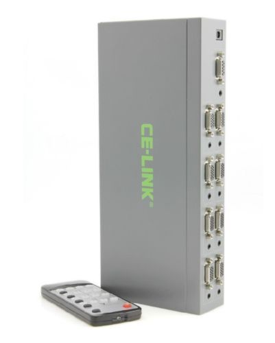 New 4x4 VGA Matrix Video Switch Splitter with Audio with / IR Remote HD ...