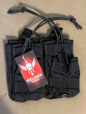 SHELLBACK TACTICAL SBT-2200-BK Double Stacker Open Top Rifle Mag Pouch ...