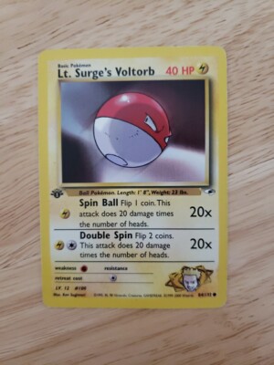 Pokemon Lt. Surge's Voltorb #084/132 Gym Heroes Regular 1st Edition ...