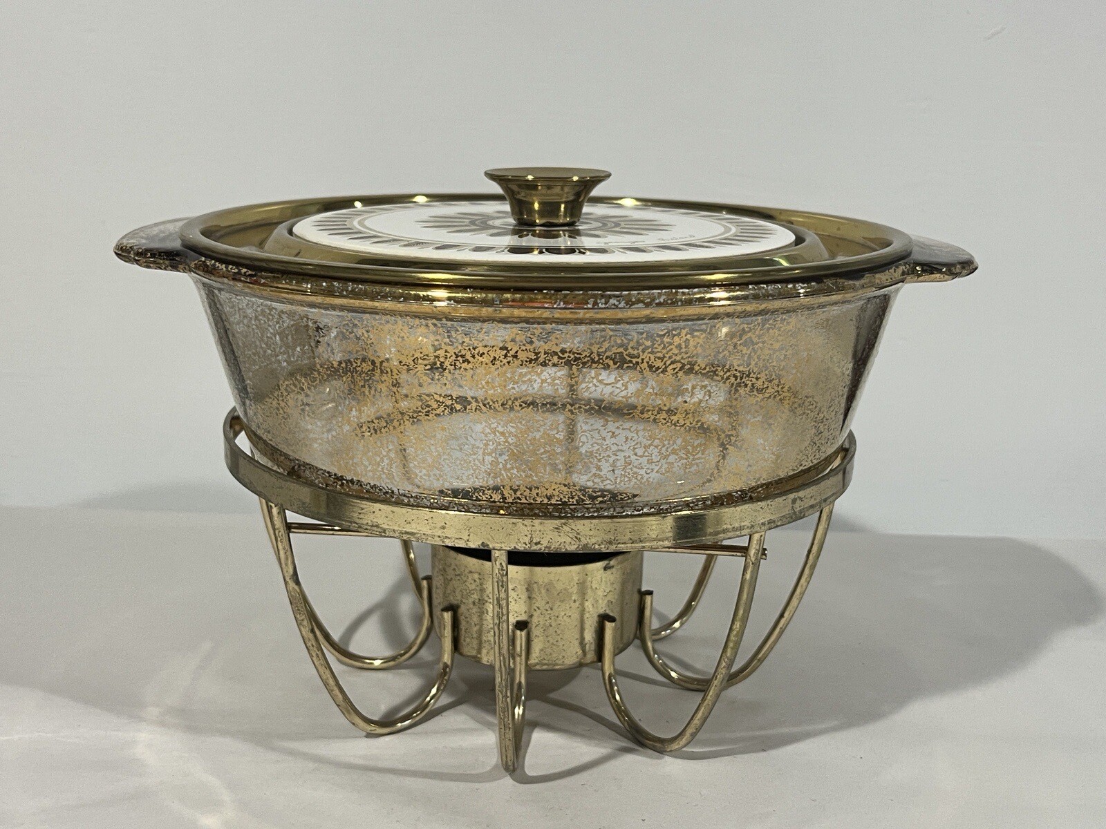 Georges Briard Fire King Glass Chafing Dish Mid Century Modern Vintage ...