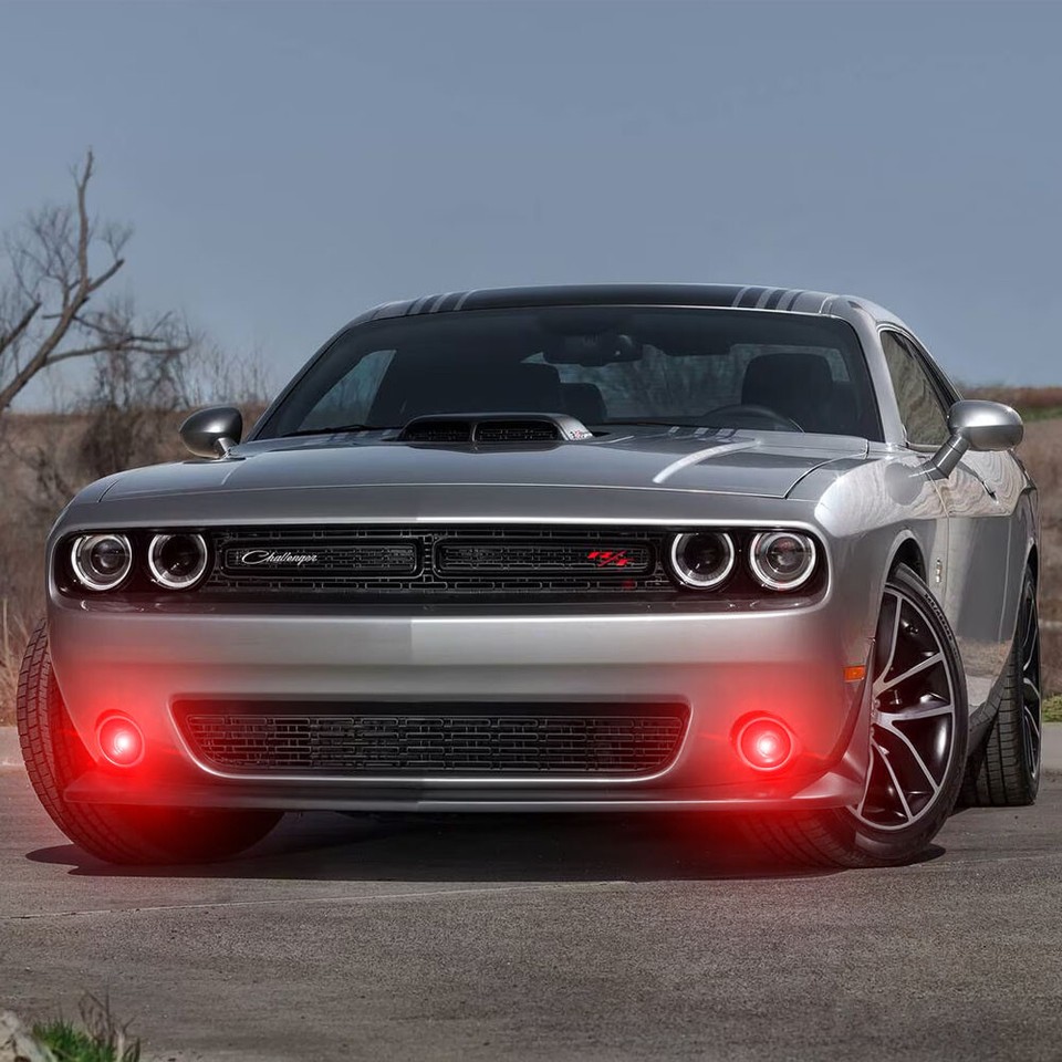 2pcs H11 H8 LED RGB Phone Control Fog Light Bulbs For Dodge Challenger ...