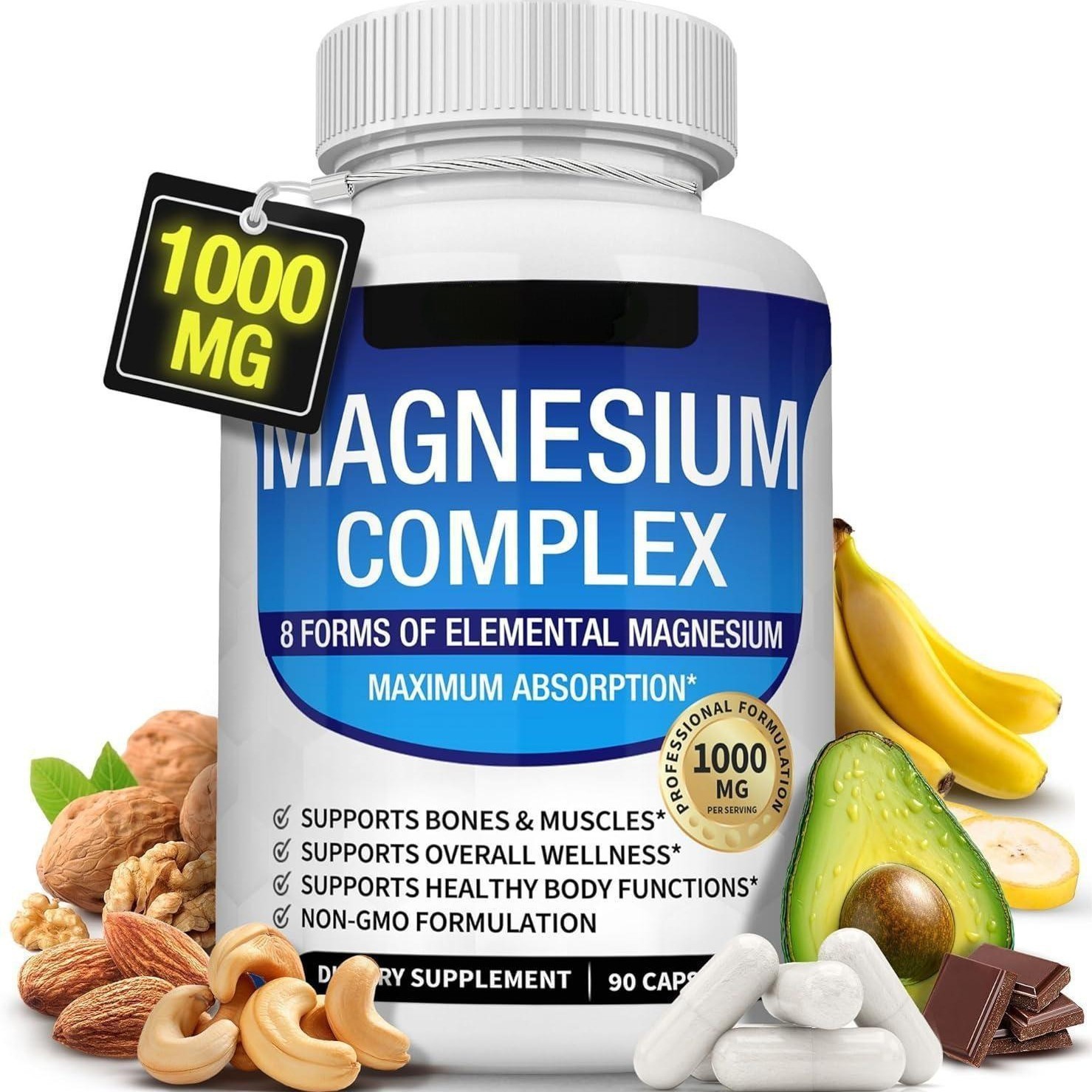 1~2pack Magnesium 8 in 1 Complex 1000mg & Blood Sugar Blend Supplement ...