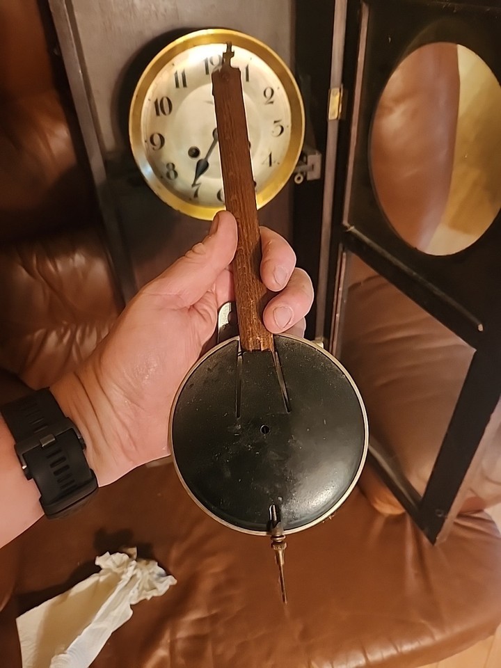 Vintage German Box Clock PENDULUM WALL CLOCK Chiming Unknown Maker Not ...