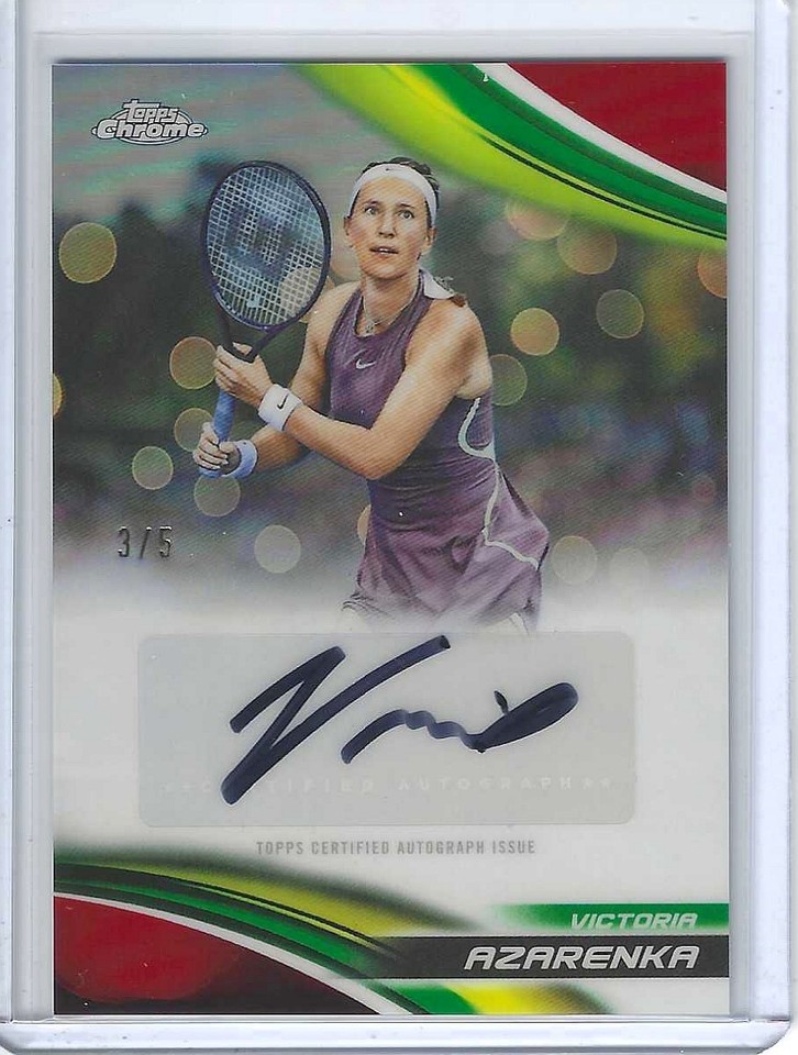 2025 TOPPS CHROME TENNIS CA-VAA VICTORIA AZARENKA AUTO SSP RED REF 3/5 ...