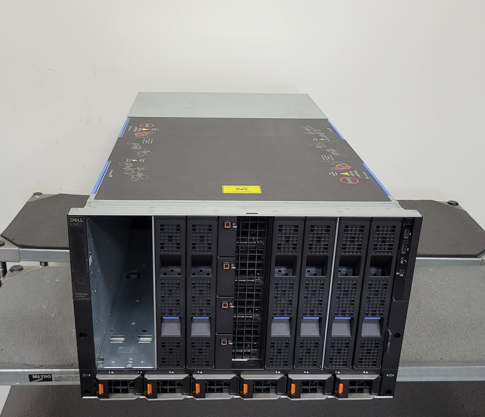 Dell MX7000 8 Slot Blade System Chassis – 6x PSU, 9x Fans, 2x MX9002m ...