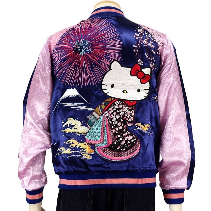 Sukajan Hello Kitty Geisha Kimono Sanrio Japan Satin Embroidery ...